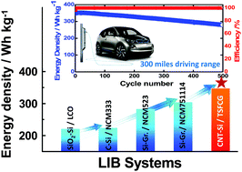 High-energy-density lithium-ion battery using a carbon-nanotube–Si ...