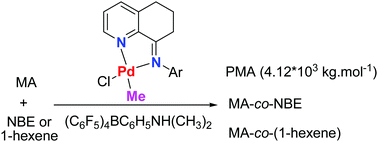 (Co-)polymerization of methylacrylate with NBE/1-hexene by (8-arylimino ...