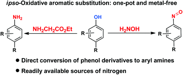 Direct synthesis of anilines and nitrosobenzenes from phenols - Organic ...