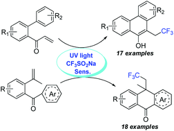 UV light-mediated difunctionalization of alkenes with CF3SO2Na ...
