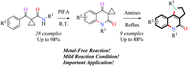 PIFA-Mediated oxidative cyclization of 1-aroyl-N-arylcyclopropane-1 ...