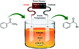 Electroselective α-bromination of acetophenone using in situ bromonium ...