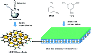Layered double hydroxide/graphene oxide hybrid incorporated polysulfone substrate for thin-film ...