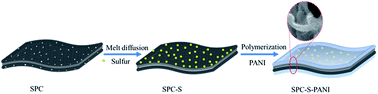 Sandwich-type porous carbon/sulfur/polyaniline composite as cathode ...