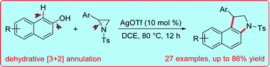 AgOTf-catalyzed dehydrative [3+2] annulation of aziridines with 2 ...