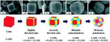 Evolution of the morphology of Cu2O microcrystals: cube to 50-facet ...