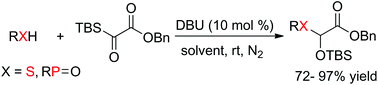 Organobase-catalyzed [1,2]-Brook rearrangement of silyl glyoxylates ...