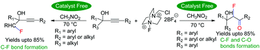 Catalyst free synthesis of α-fluoro-β-hydroxy ketones/α-fluoro-ynols ...