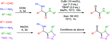 Copper(i) catalyzed oxidative hydrolysis of Ugi 3-component and Ugi ...