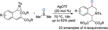 AgOTf-catalyzed sequential synthesis of 4-isoquinolones via oxidative ...