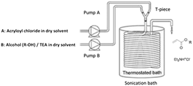 Direct synthesis of acrylate monomers in heterogeneous continuous flow ...