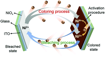 In situ electrochromic efficiency of a nickel oxide thin film: origin ...