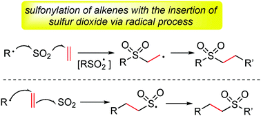 Recent advances in the sulfonylation of alkenes with the insertion of ...