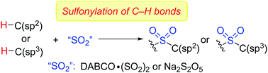 Recent advances in the sulfonylation of C–H bonds with the insertion of ...