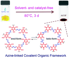Solvent- and catalyst-free synthesis of an azine-linked covalent organic framework and the ...