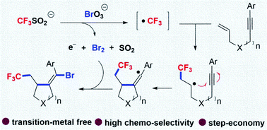 A NaSO2CF3/NaBrO3-mediated bromotrifluoromethylation of enyne via free ...