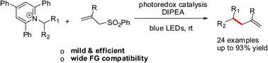 Visible-light-mediated allylation of alkyl radicals with allylic ...