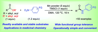 Manganese-mediated reductive amidation of esters with nitroarenes ...