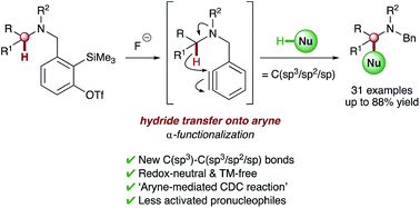 Intramolecular hydride transfer onto arynes: redox-neutral and ...