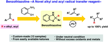Benzothiazolines as radical transfer reagents: hydroalkylation and ...