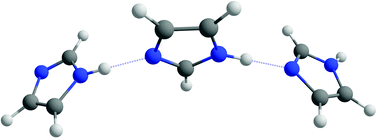 Strained hydrogen bonding in imidazole trimer: a combined infrared, Raman, and theory study ...