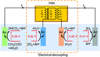 Electrical decoupling of microbial electrochemical reactions enables ...