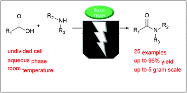 Electrochemical N-acylation synthesis of amides under aqueous ...