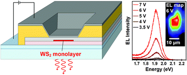 WS2 monolayer-based light-emitting devices in a vertical p–n ...