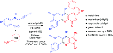 Heterogeneous Amberlyst-15-catalyzed synthesis of complex hybrid ...