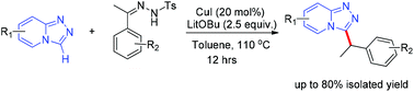 Copper(i)-catalyzed benzylation of triazolopyridine through direct C–H ...