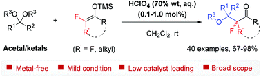 HClO4 catalysed aldol-type reaction of fluorinated silyl enol ethers ...