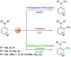 Solvent-controlled chemoselective N-dealkylation-N-nitrosation or C ...