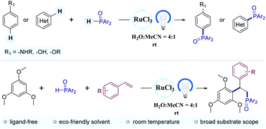 Visible-light-induced ligand-free RuCl3 catalyzed C–H phosphorylation ...