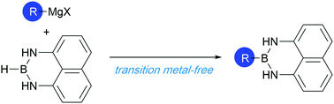 Transition metal-free B(dan)-installing reaction (dan: naphthalene-1,8 ...