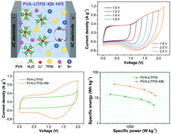 Design of a redox-active “water-in-salt” hydrogel polymer electrolyte ...