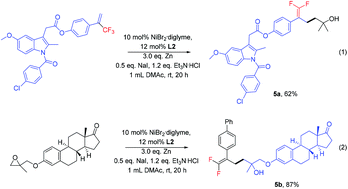 Synthesis of gem-difluoroalkenes via nickel-catalyzed allylic defluorinative reductive cross ...