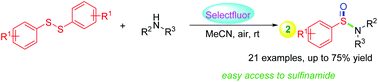 A Selectfluor-promoted oxidative reaction of disulfides and amines ...