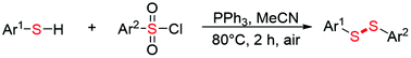 Synthesis of unsymmetrical disulfides via PPh3-mediated reductive ...
