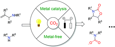 Organic synthesis of fixed CO2 using nitrogen as a nucleophilic center ...