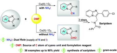Copper- and DMF-mediated switchable oxidative C–H cyanation and ...
