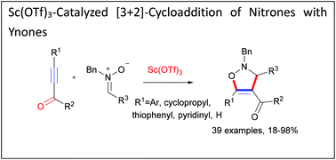 Sc(OTf)3-catalyzed [3 + 2]-cycloaddition of nitrones with ynones ...