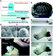 Wrist flexible heart pulse sensor integrated with a soft pump and a ...