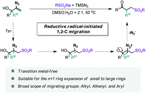 Reductive radical-initiated 1,2-C migration assisted by an azidyl group ...
