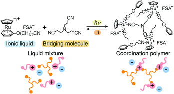 Reversible formation of soft coordination polymers from liquid mixtures ...