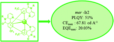 Homoleptic mer-Ir(iii) complexes for highly efficient solution ...