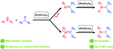 Reductive amination of ketones/aldehydes with amines using BH3N(C2H5)3 ...