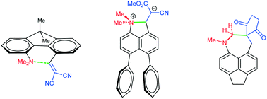 Interaction, bond formation or reaction between a dimethylamino group ...