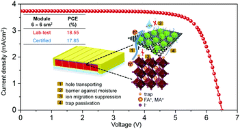 Improved performance and stability of perovskite solar modules by ...