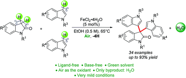 Iron-catalyzed oxidative bis-arylation of indolin-2-ones for direct construction of quaternary ...