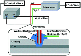 Electrochemistry in an optical fiber microcavity – optical monitoring ...